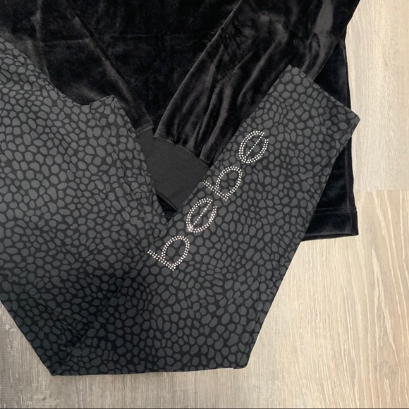 bebe | Intimates & Sleepwear | Nwt Bebe Velour Black Pajama Legging Set ...